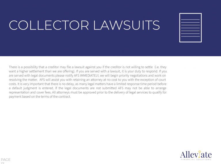 Debt Relief Welcome Packet | Alleviate Financial Solutions