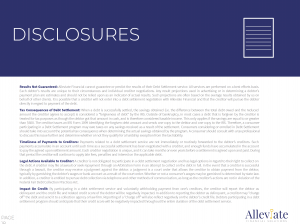 Debt Relief Welcome Packet | Alleviate Financial Solutions