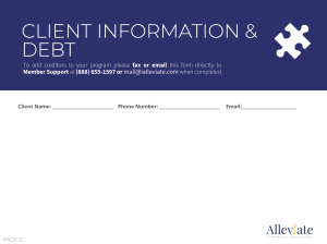 Debt Relief Welcome Packet | Alleviate Financial Solutions